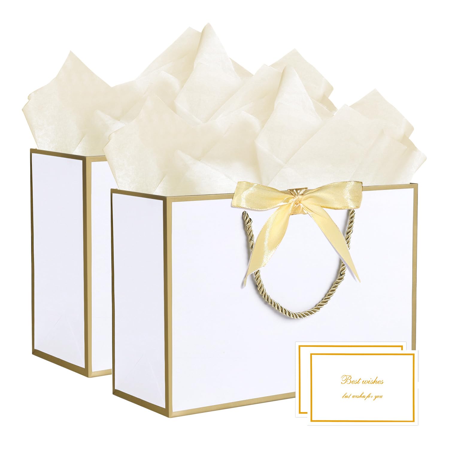 Amazon.com: JMANNI Gift Bags, Medium Gift Bags with Tissue Paper, 2Pcs ...