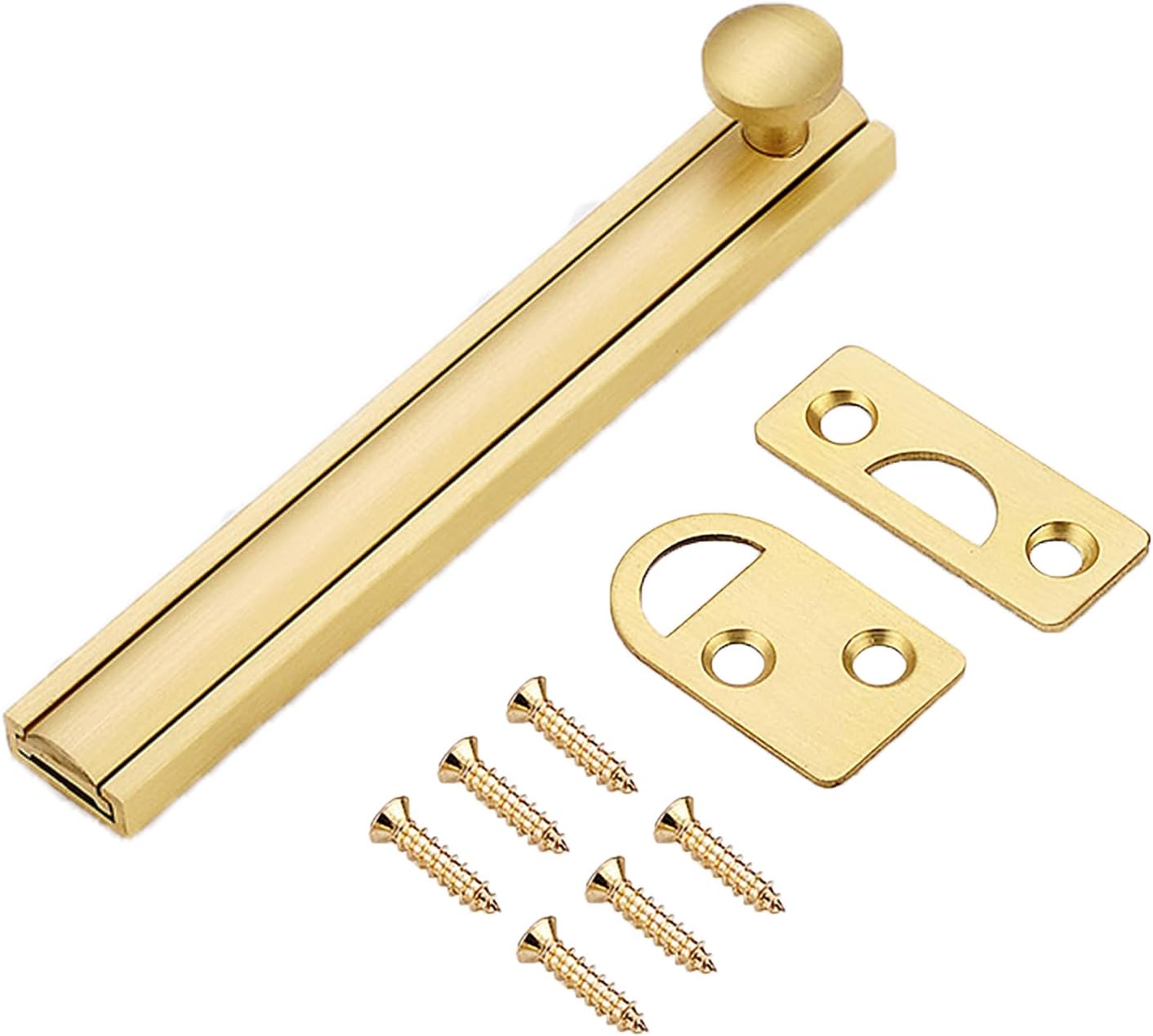 Solid Brass Surface Bolt, Heavy Duty Concealed Slide Surface Door Bolt with Screws, Door Slide ...