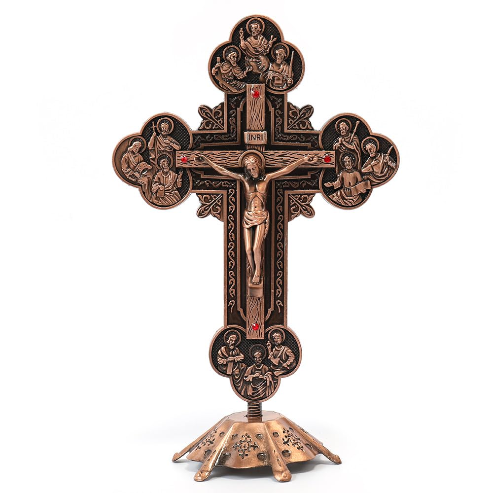 Amazon.com: Nazareth Store Standing Crucifix with Base - Antique Copper ...