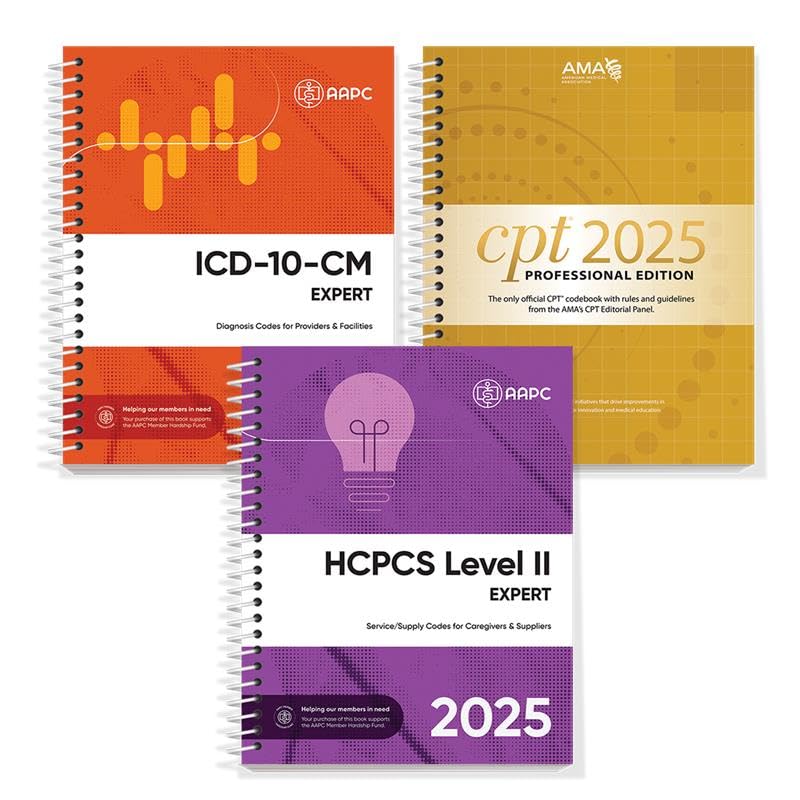 AMA CPT Book, ICD-10 Code Book, HCPCS Book - 2025 Physician Bundle by ...