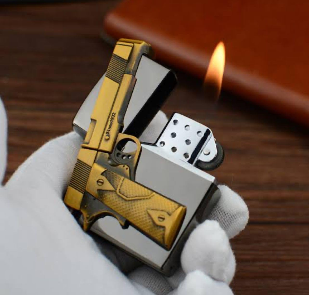 Alkey Gun Shaped Cigarette Lighters Pocket Lighter Antique Adjustable ...