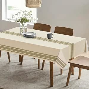 Amazon.com: Comfy-co Farmhouse Tablecloth 55x86 inches Rectangle 100% ...