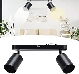 BORDSTRACT GU10 2 Way Ceiling Spotlight Fitting, Round Ceiling ...