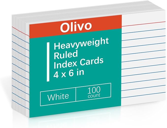 Amazon.com : Index Cards 4x6 Lined Ruled Flash Note Cards 4" x 6 ...