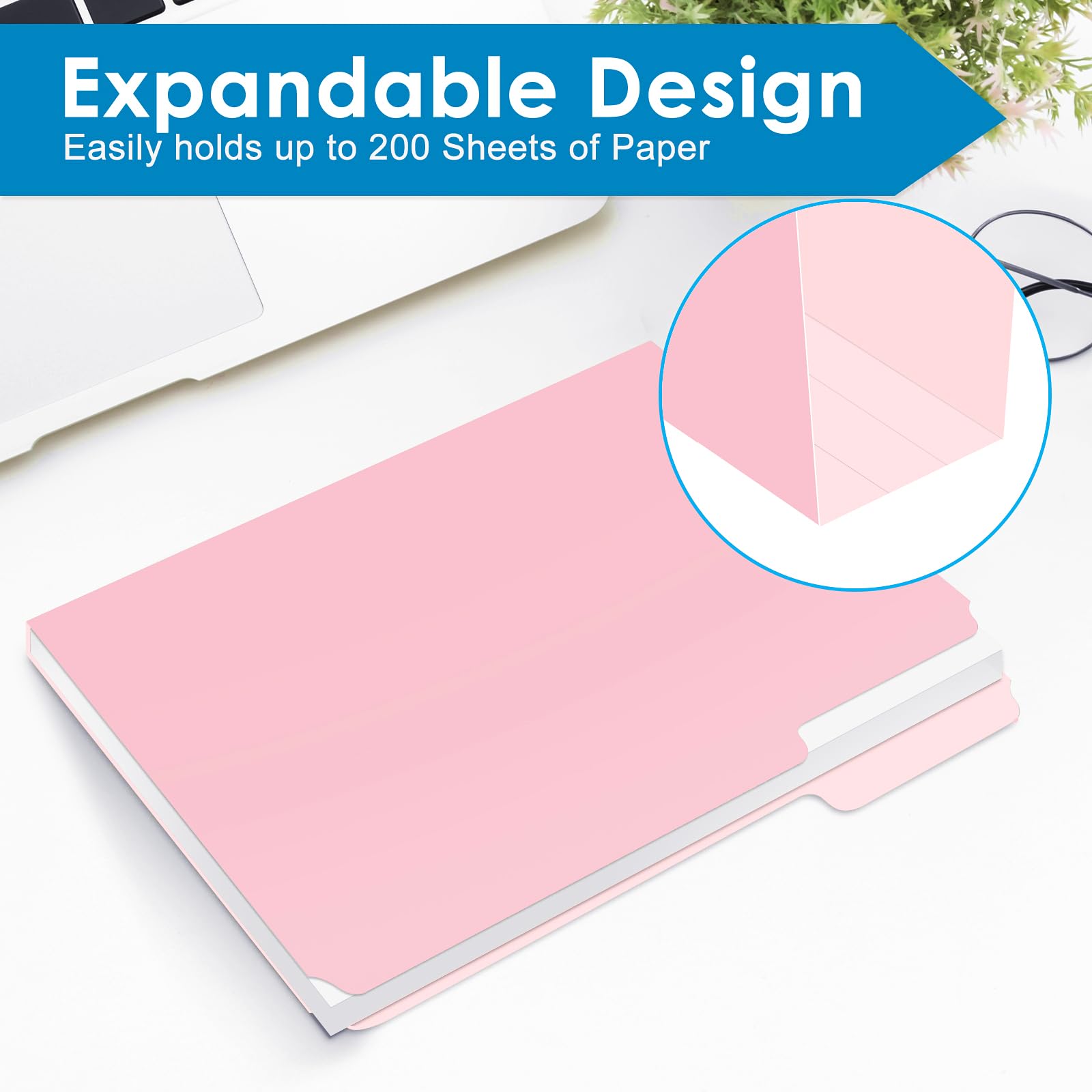 Snapklik.com : 120 Pack Two Tone Color File Folders 8.5 X 11 Inch, 1/3 ...