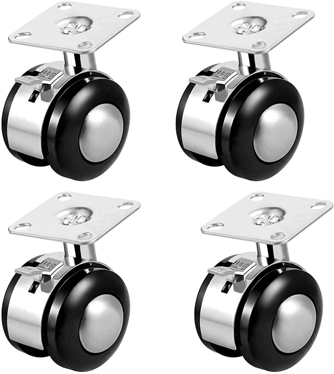 Buy Swivel Caster Wheels Set, Floor protection rubber castor wheels ...