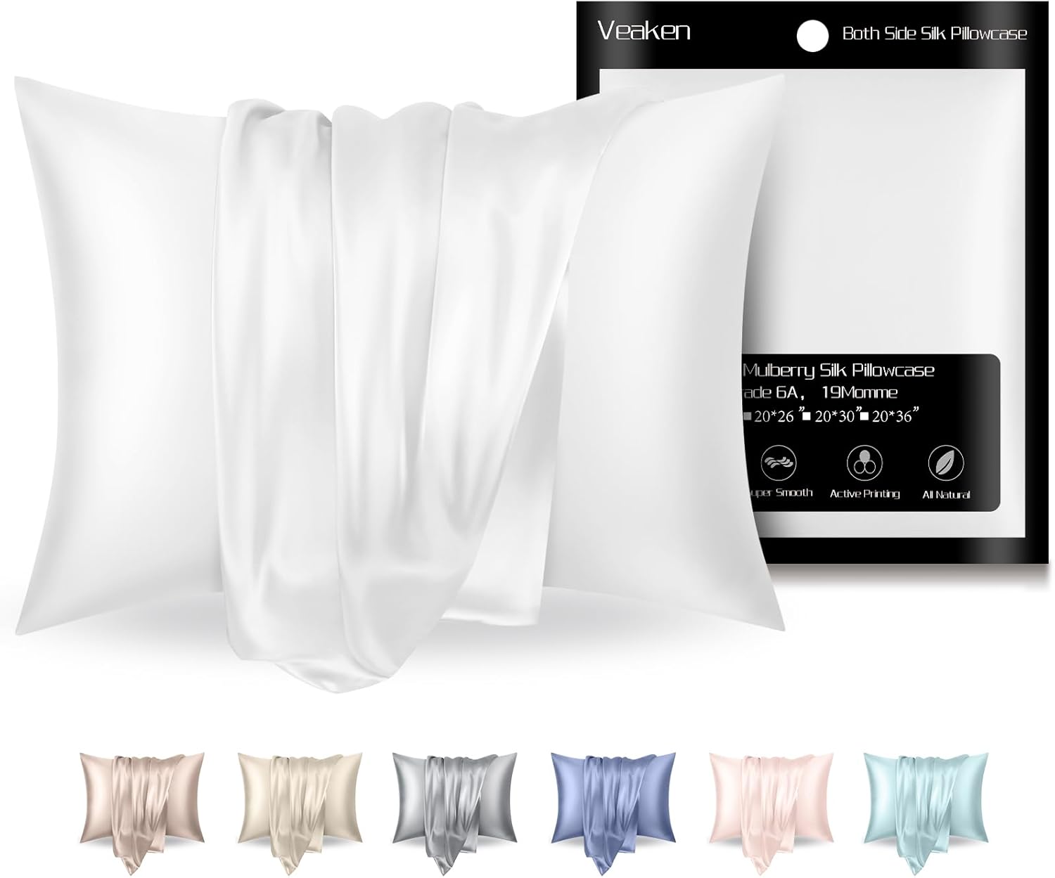 Amazon.com: Veaken Silk Pillowcase for Hair and Skin, Mulberry Silk ...