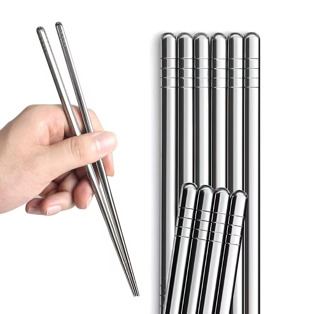 AOOSY 5 Pairs Stainless Steel Chopsticks,Premium Reusable Metal ...