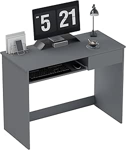 HOMCOM 100cm Compact Computer Desk with Keyboard Tray, Home Office Desk ...