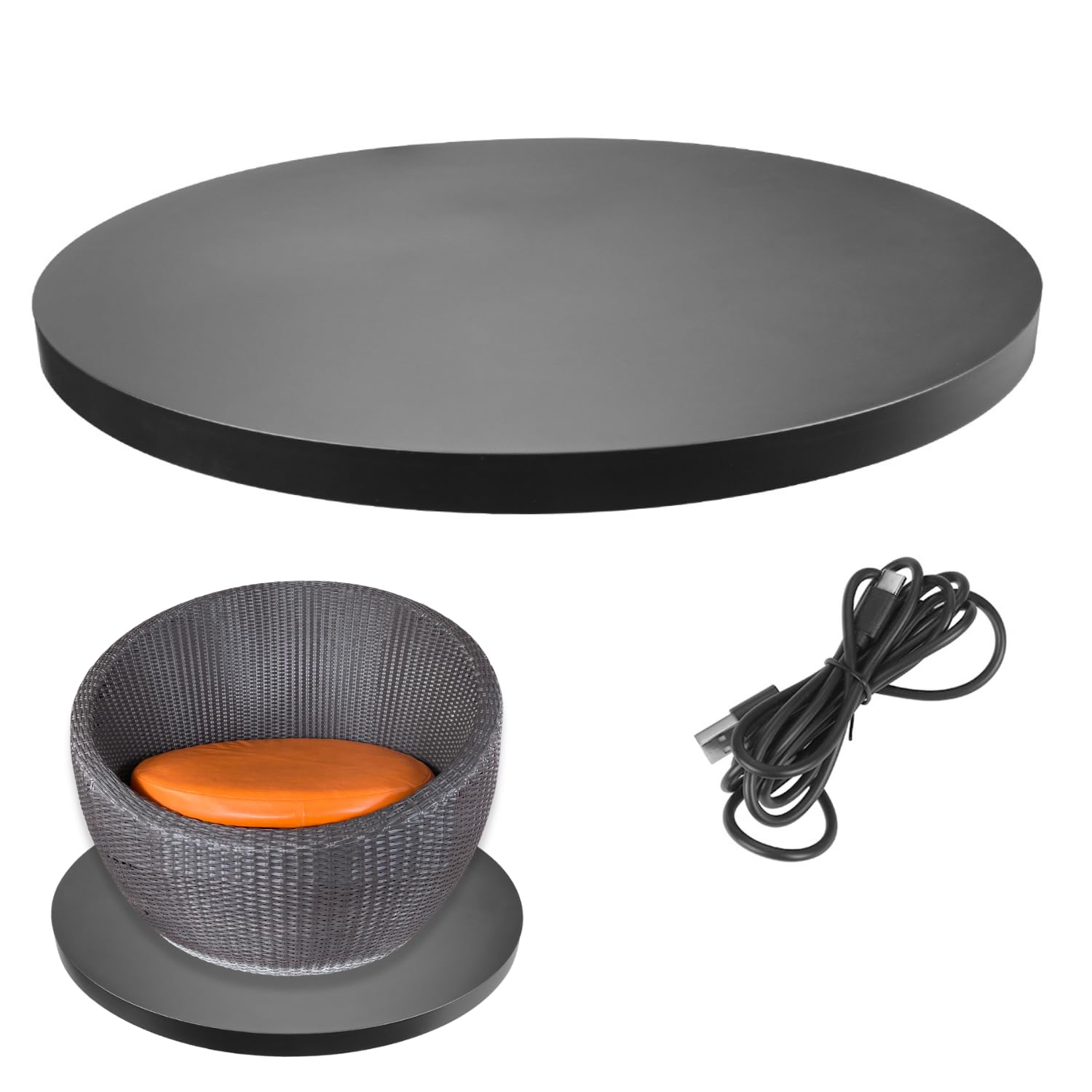 Fotoconic Black Electric Motorized Rotating Turntable Display Stand 24 ...