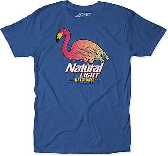 Amazon.com: Natural Light Naturdays T-Shirt – Flamingo Beer Graphic Tee ...