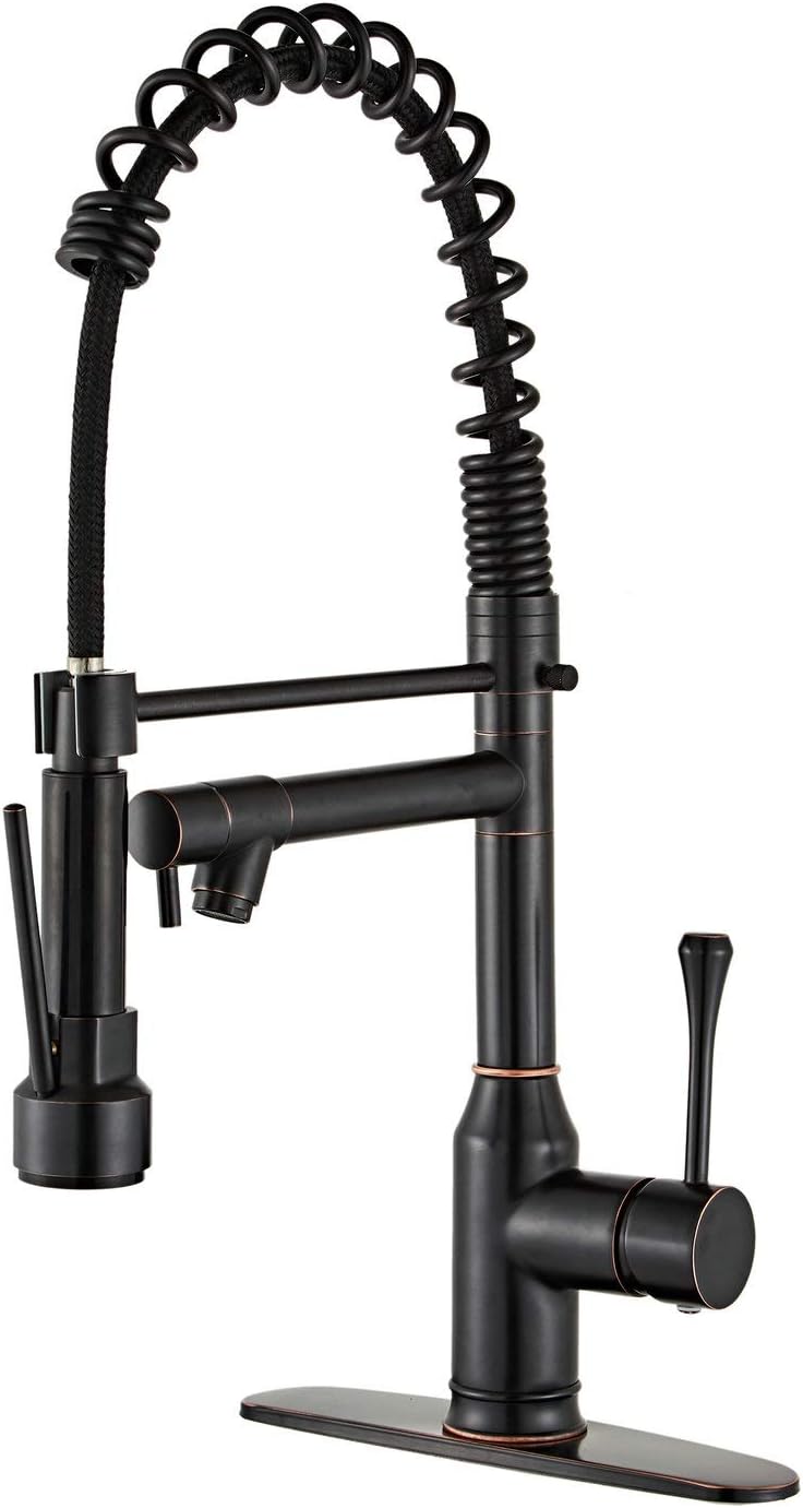 Oil Rubbed Bronze Kitchen Faucet - AIMADI Commercial Style Spring ...
