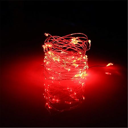 Lights4fun Battery Operated Fairy Lights with 20 Micro Red LEDs on ...