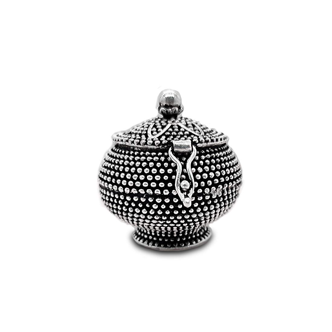 Buy MAA SILVER Pure Antique Silver Pot Shaped Sindur/Sindoor Dabbi/Box ...