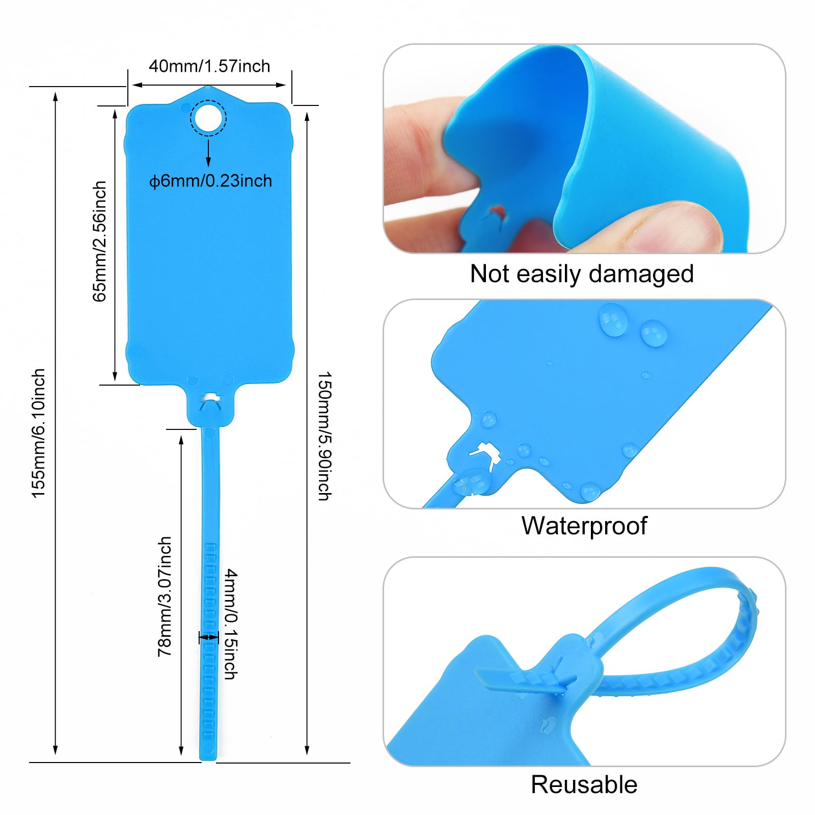 Snapklik.com : LeadSeals 100pcs Blank Plastic Tags For Labeling ...