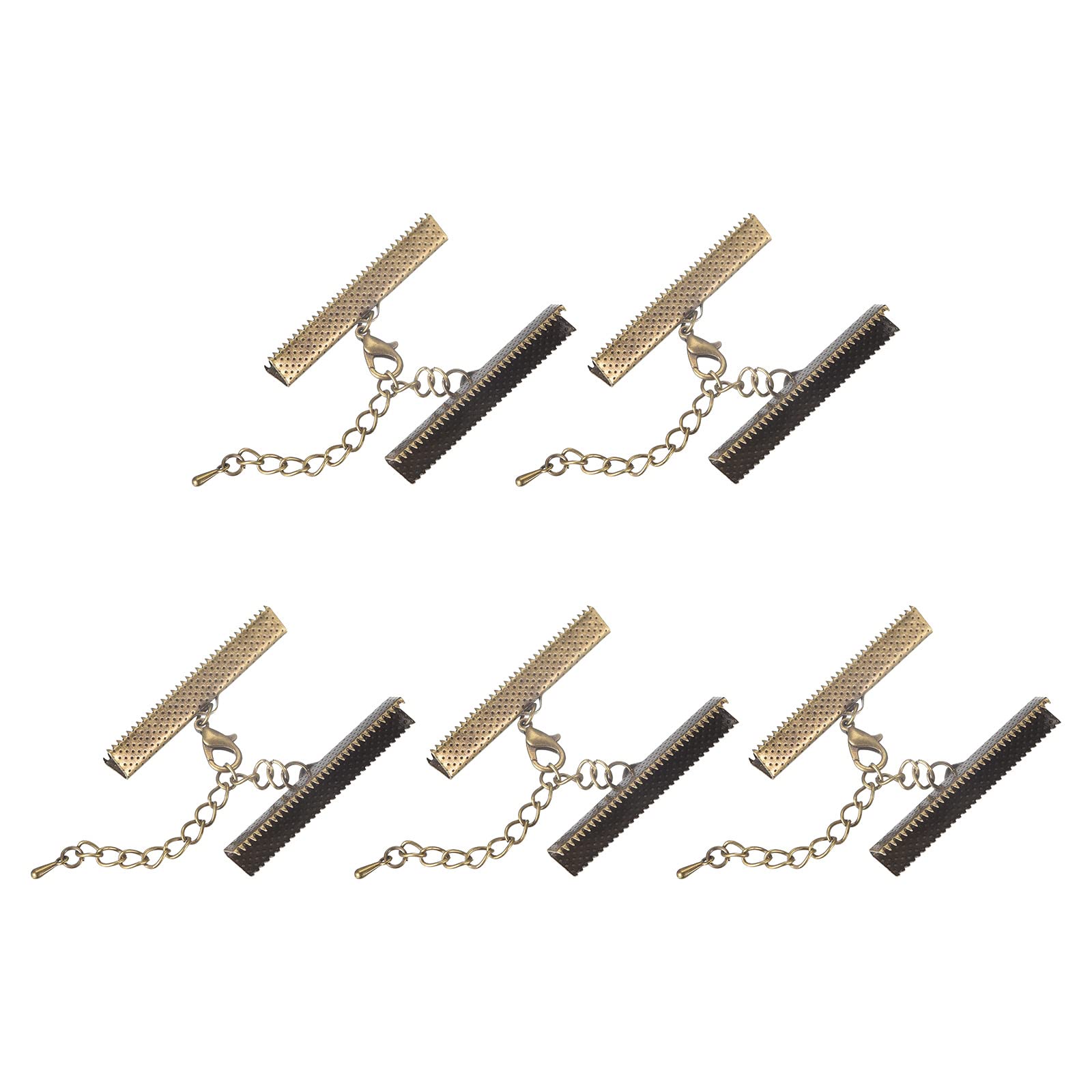 Amazon.com: uxcell 10Set Ribbon Crimp Clamp Ends with Lobster Claw ...
