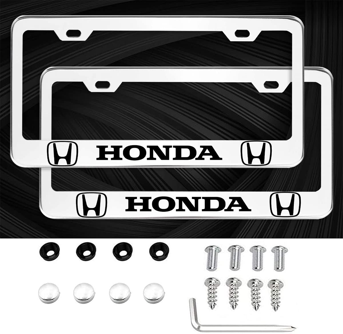 Amazon.com: 2 Pcs 2 Holes License Plata Holder Slim Aluminium Alloy ...