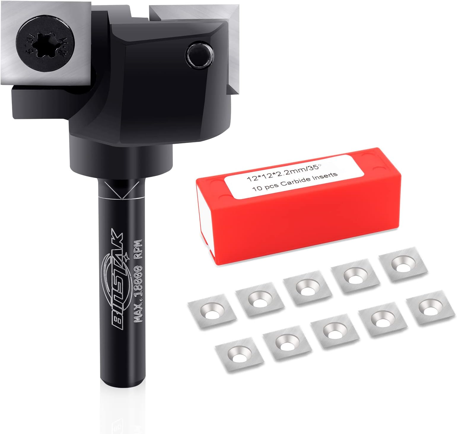 BINSTAK CNC Spoilboard Surfacing Router Bit, 1/4" Shank 1-1/4" Cutting ...