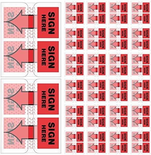 Amazon.com : Jutom 50 Boxes Sign Here Tabs Sign Here Stickers Sign Here ...