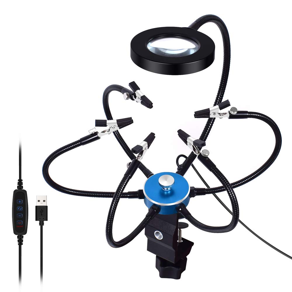 Buy Helping Hands Soldering, NEWACALOX 3X Magnifying Lamp Soldering ...