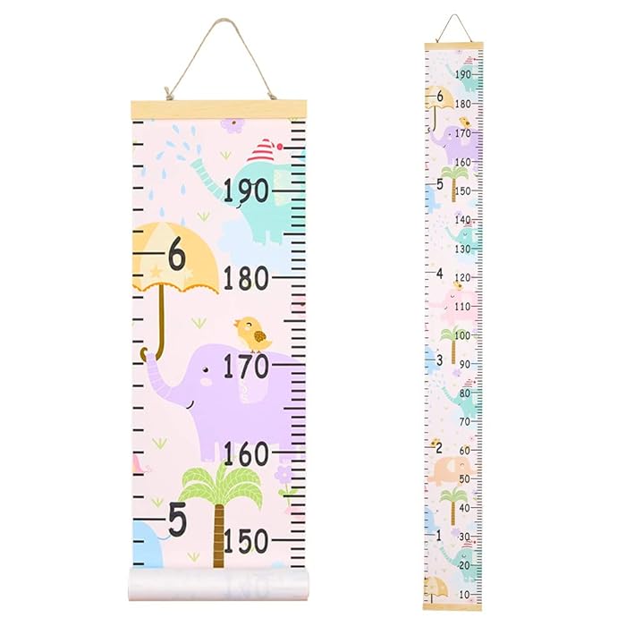 Buy Beinou Wall Growth Chart Wood Frame Height Measurement 7.9'' x 79 ...