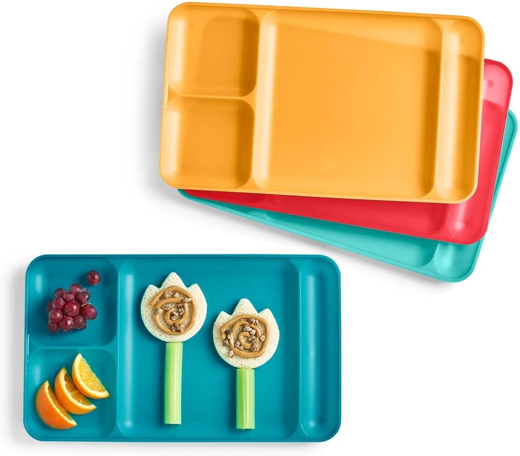 Amazon.com | Tupperware Red Divided Serving TV/Dinner Tray: Divided ...