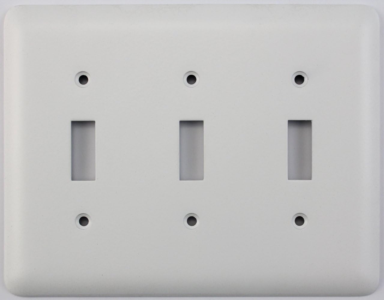 Classic Accents Rounded White Switch Plates - (3 Gang Toggle Light ...