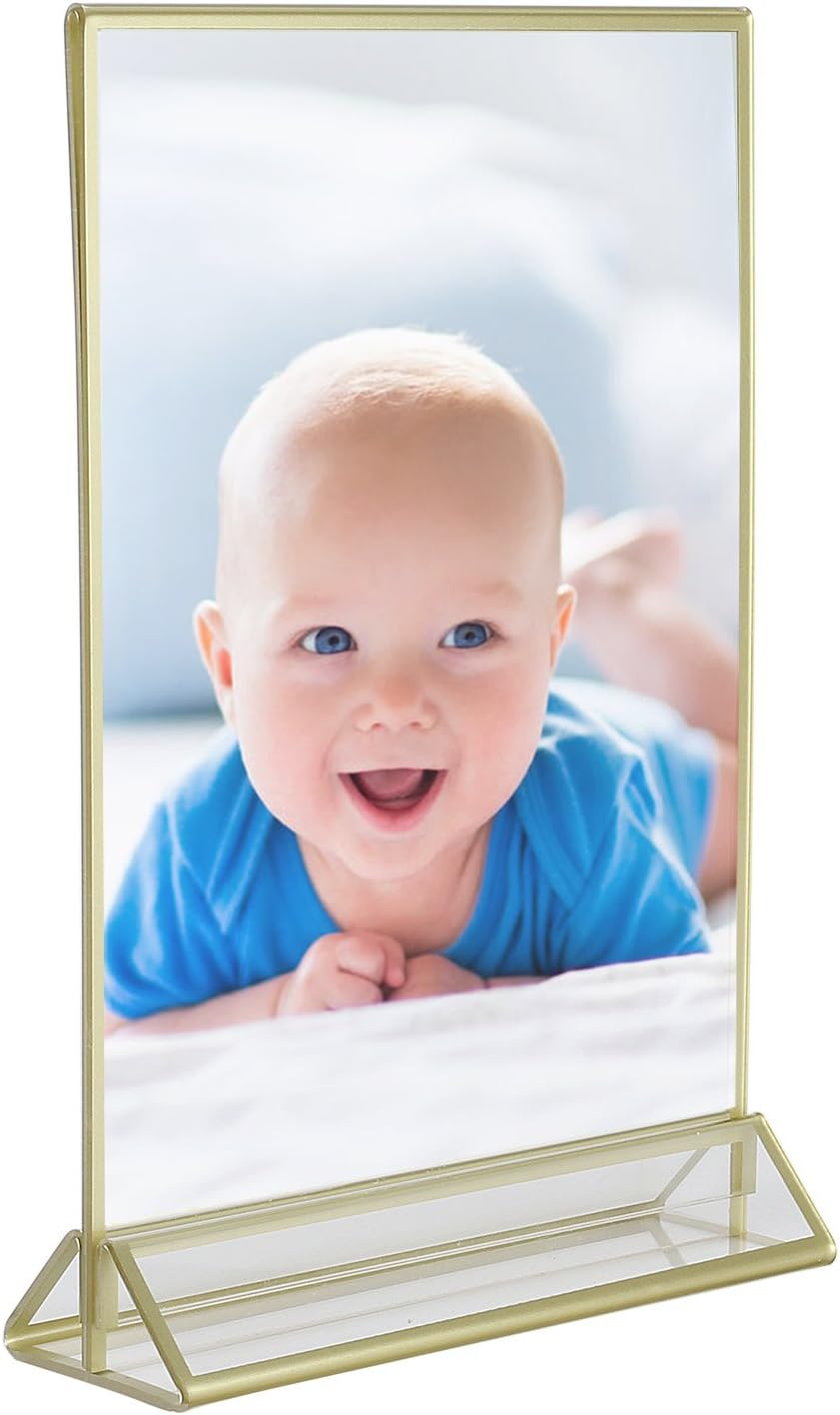Clear Acrylic Double Sided Frames with Rose Gold Border, 5 x 7, Pack of ...