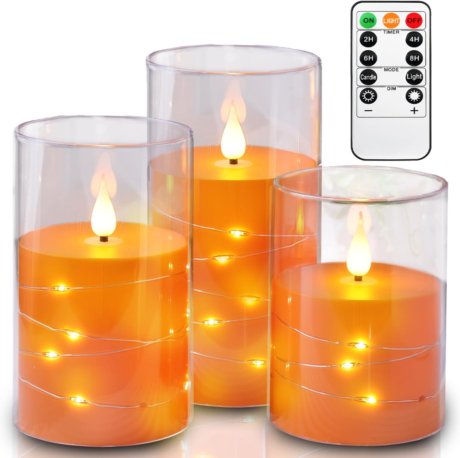 Amazon.com: Flameless Candle, LED Candle with Remote Control & Timer ...