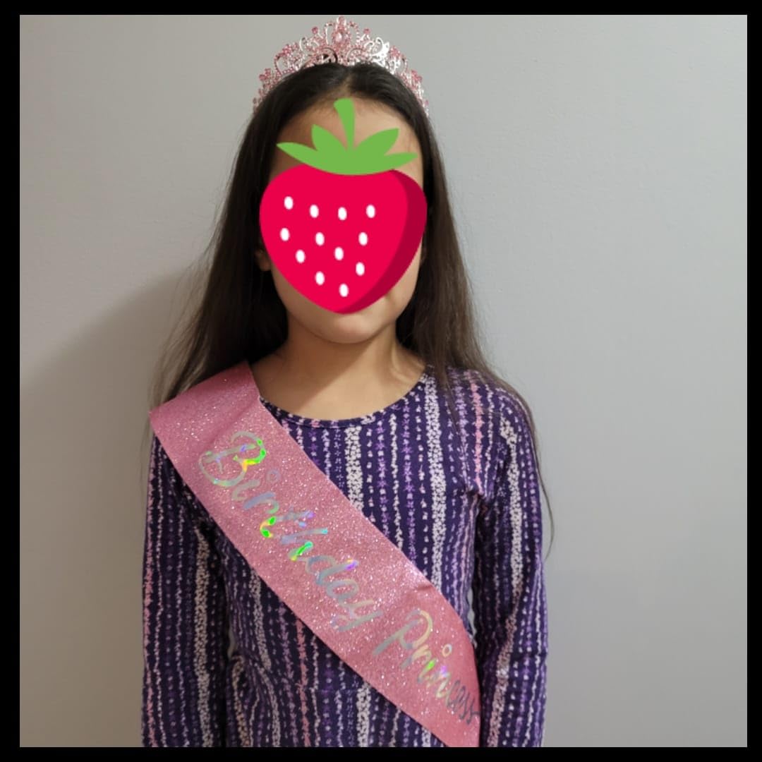 Birthday Sash Rhinestone Tiara Set,Pink Crown Headband Decorations ...