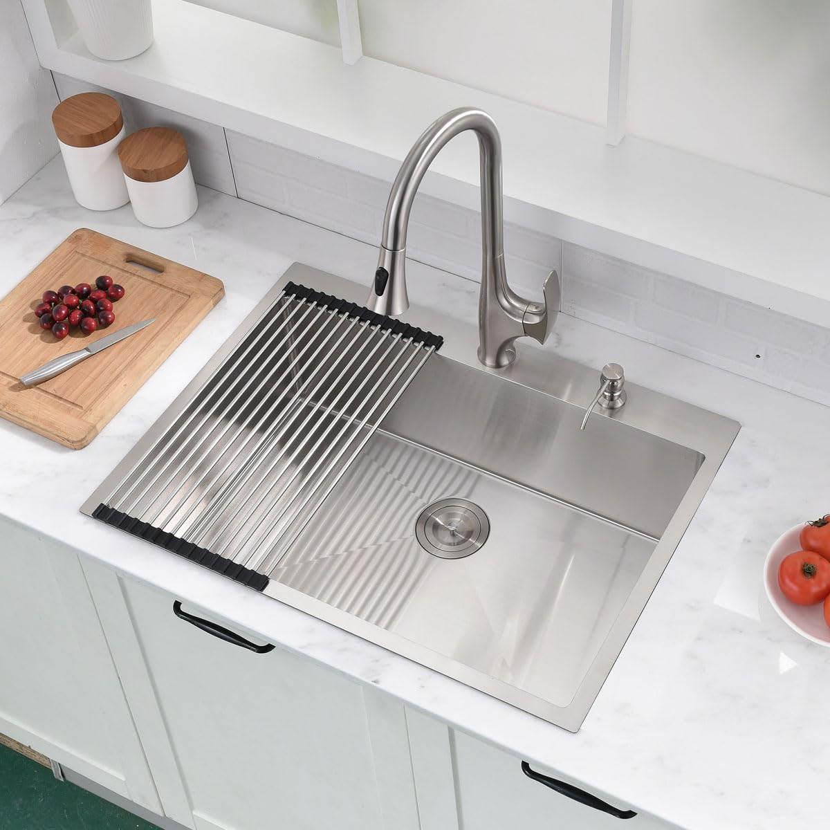 Snapklik.com : 32 -inch Drop In Kitchen Sink - VOKIM 32"x 19" Inch Drop ...