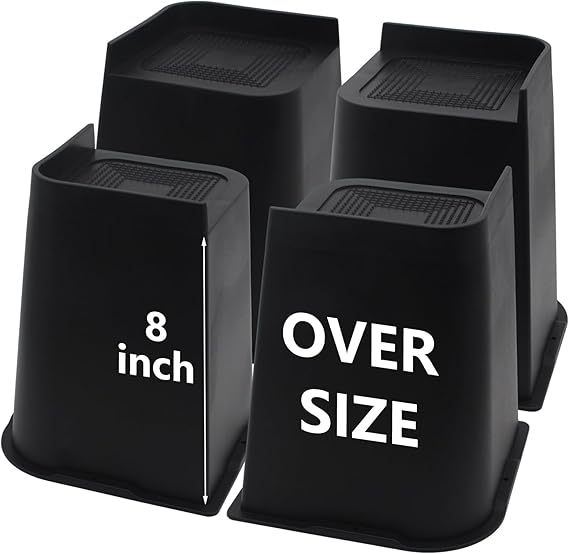 Amazon.com: HANIHUA Bed Risers 8 inch Heavy Duty, 4 Pack Oversized ...