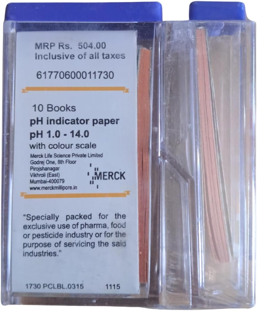 MERCK pH Indicator Paper pH 1.0 to 14.0 PH Indicator Papers Full Range ...