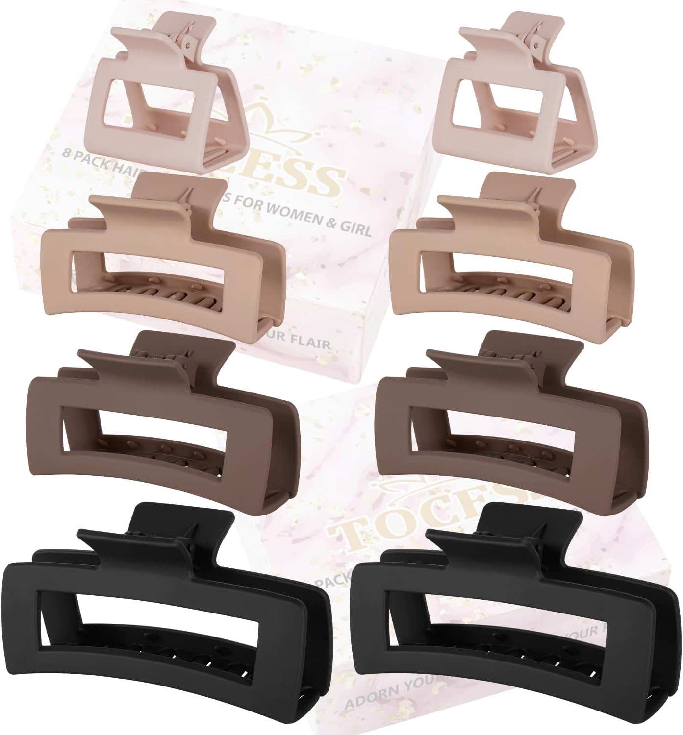 Amazon.com : CHANDAT Medium Claw Hair Clips Set for Women - 3 Styles, 9 ...