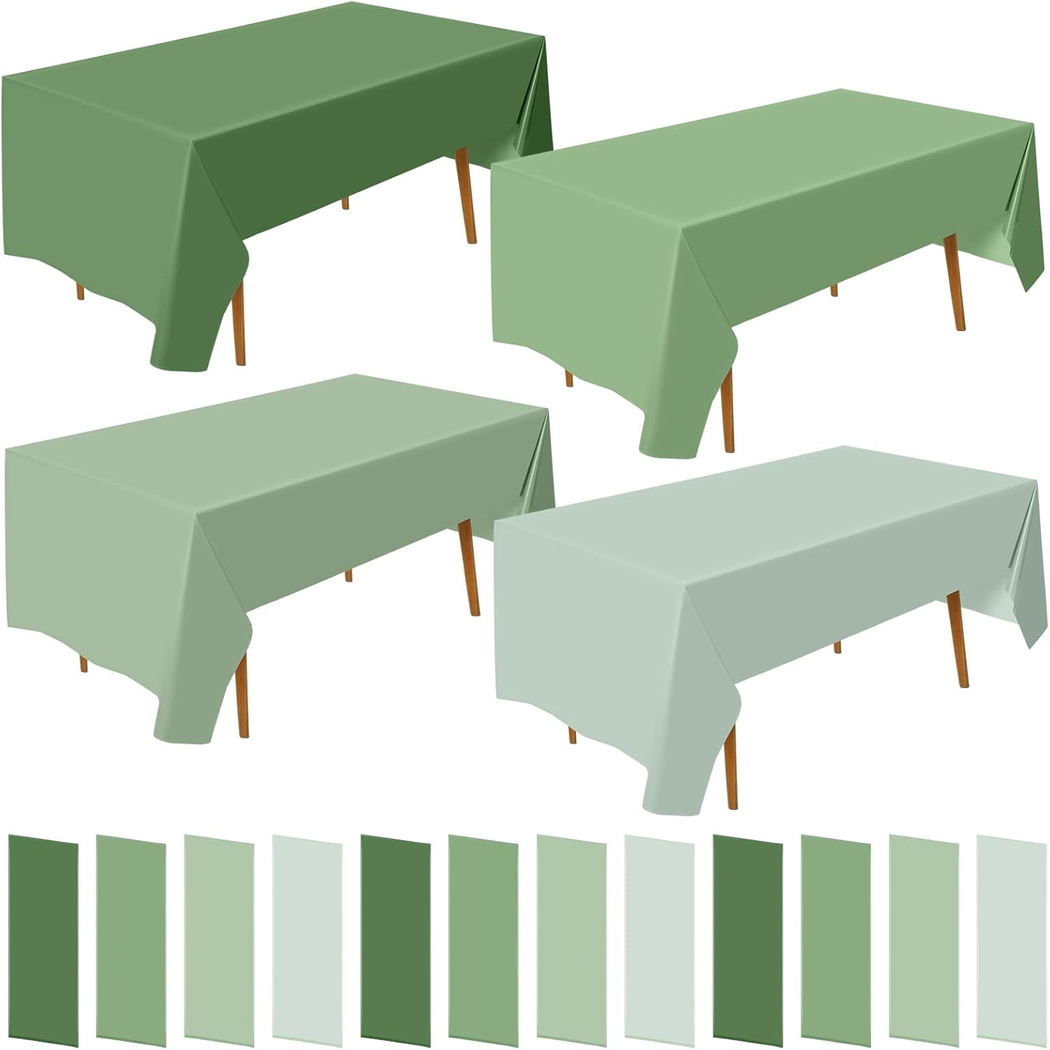 Amazon.com: VitalCozy 12 Pcs Sage Green Tablecloths 54 x 108 Inch ...
