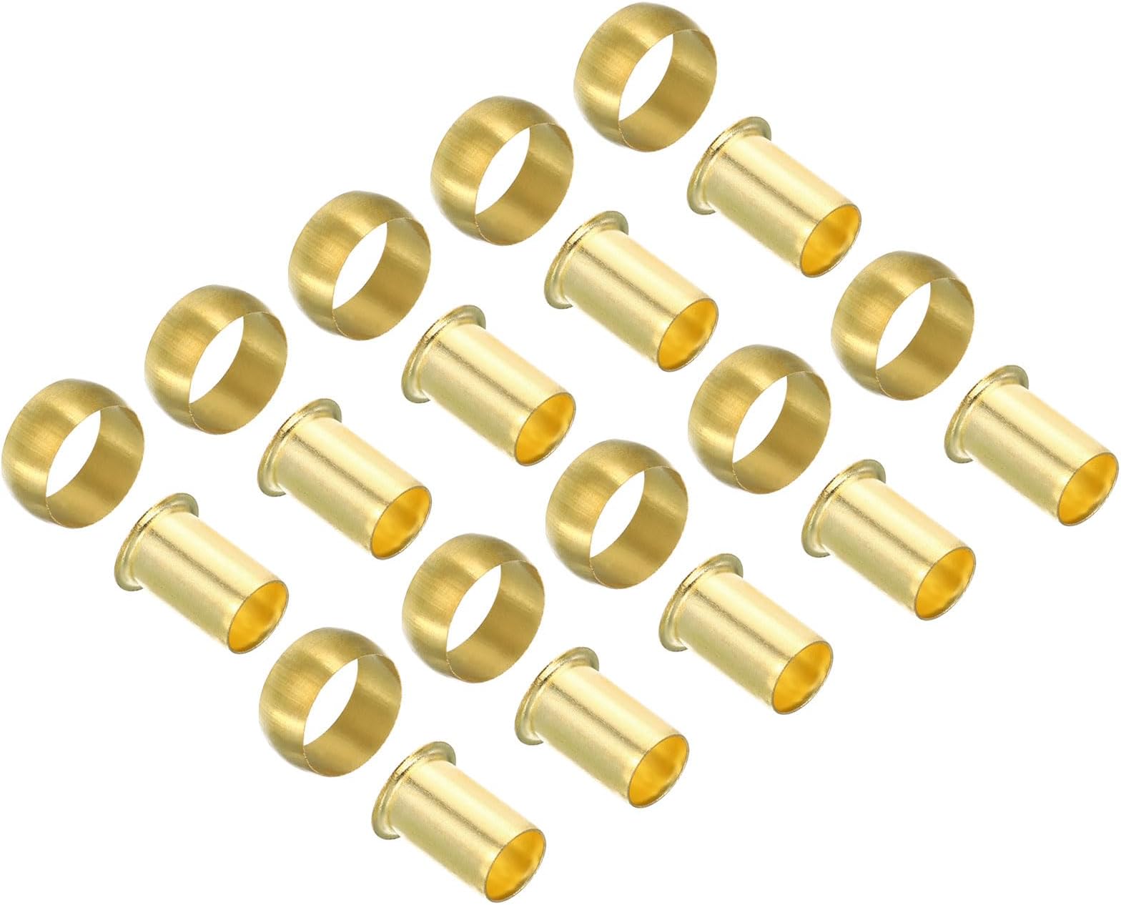 Amazon.com: PATIKIL 12mm Tube OD Brass Compression Sleeves Ferrules, 20 ...