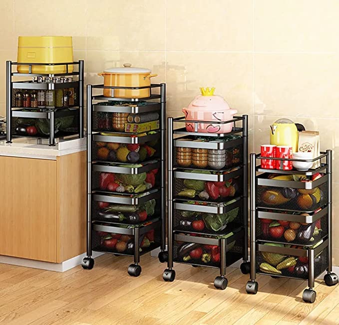 Hulaasa Premium Rotating Kitchen Trolly for Kitchen Multi-Layer ...