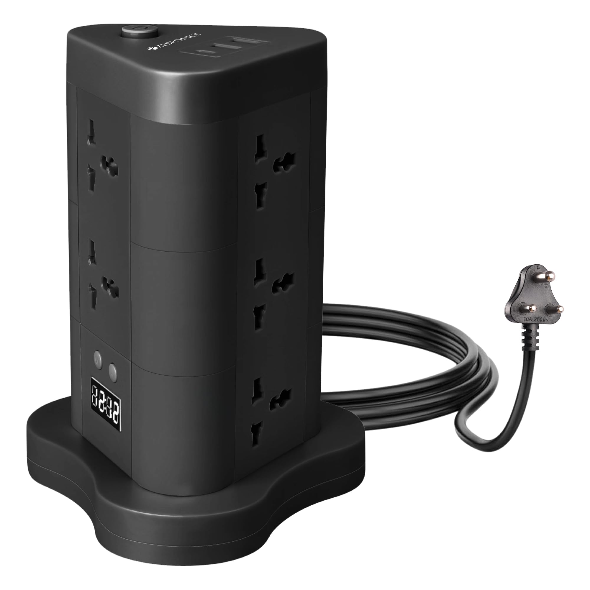 ZEBRONICS Power Block 385, Tower Extension Board, 2500 Watts, 10 Amps ...