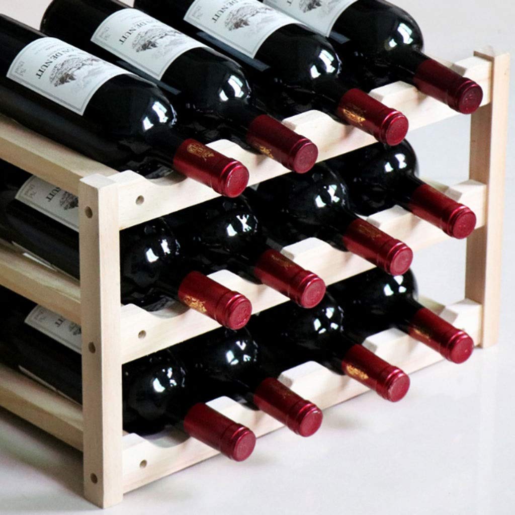 BAMEOS Wine Rack Free Standing Bottle Tier Bamboo Wine Racks Countertop ...