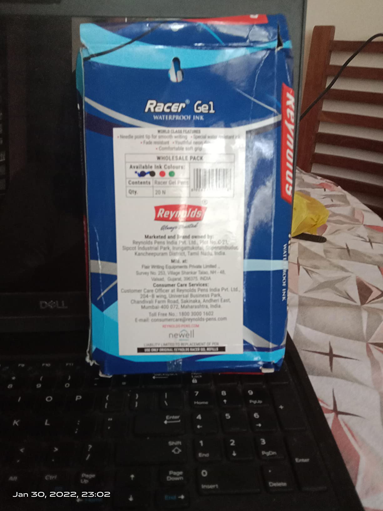 Reynolds Racer Blue Gel Pen | Set of 20 : Amazon.in: Office Products