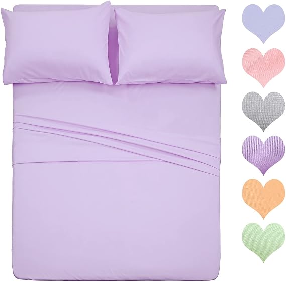 Amazon.com: Best Season Full Size Sheet Set (Lavender Color) 4 Piece ...
