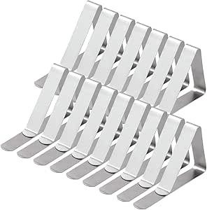 SOL 16pk Stainless Steel Tablecloth Clips - Metal Table Clips for ...