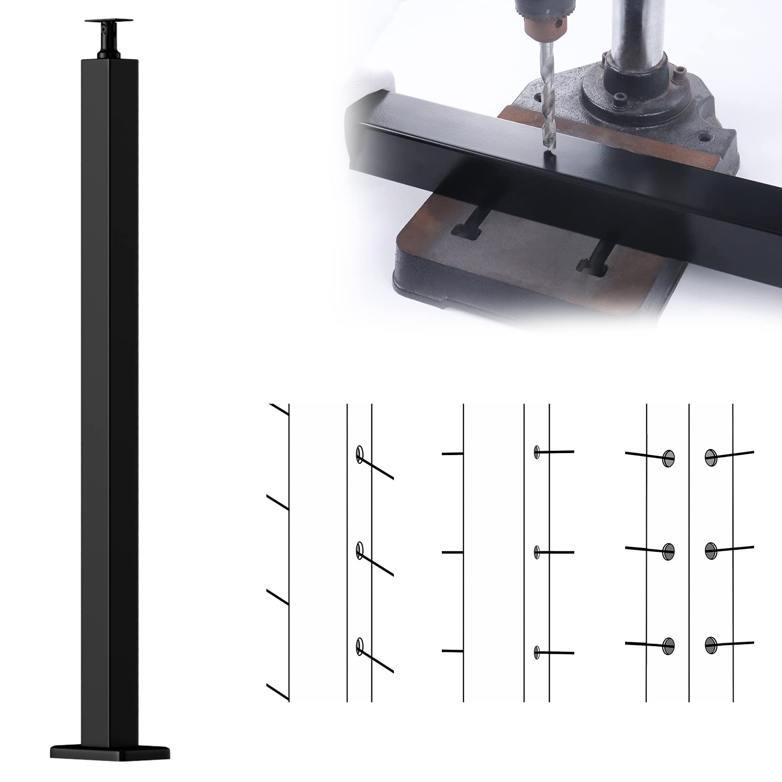 Muzata Cable Railing Post Square 36 2 2 304 Stainless | Desertcart Sri Lanka