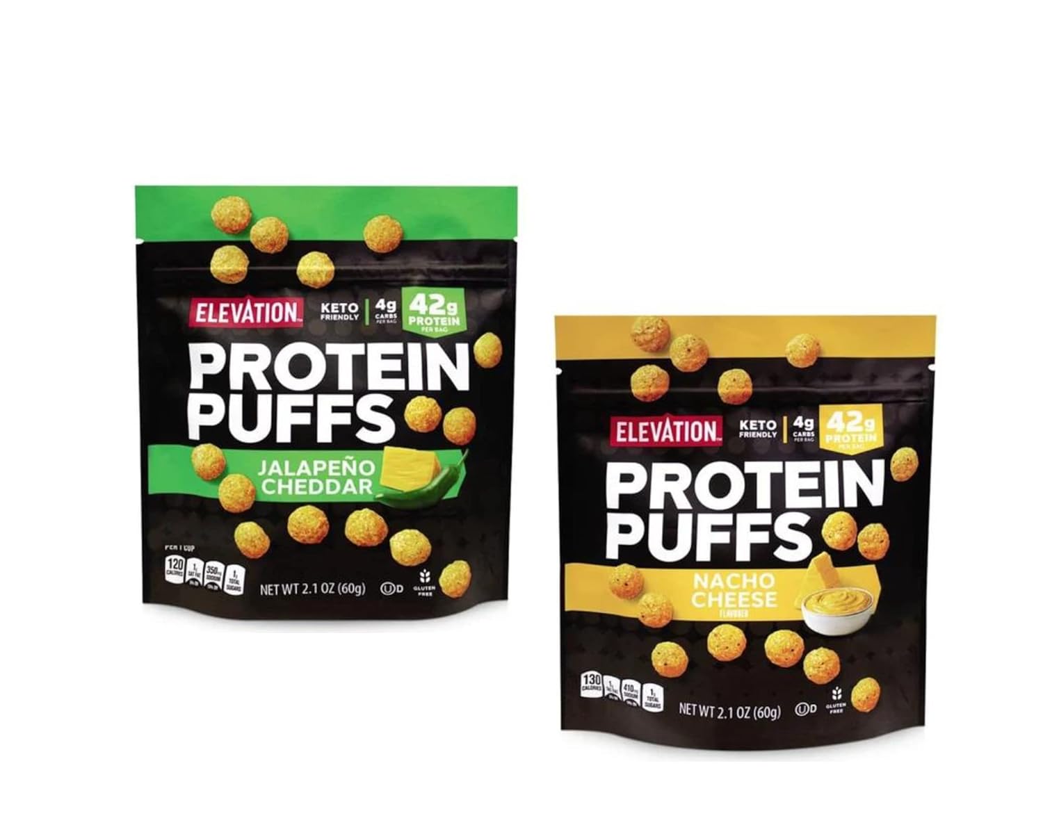 Amazon.com: Elevation Keto Friendly Protein Puffs Nacho Cheese ...