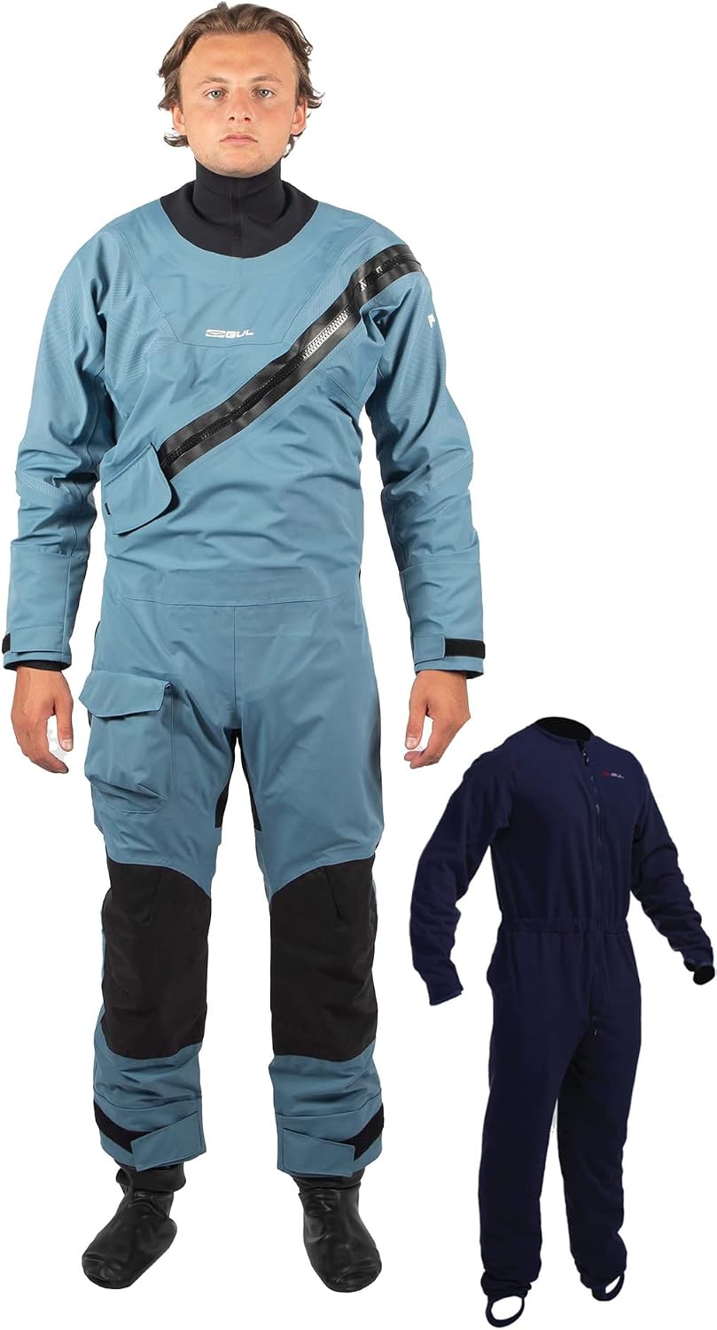 Gul Mens Dartmouth Eclip Zip Drysuit Dry Suit & Underfleece - Blue - 3 ...