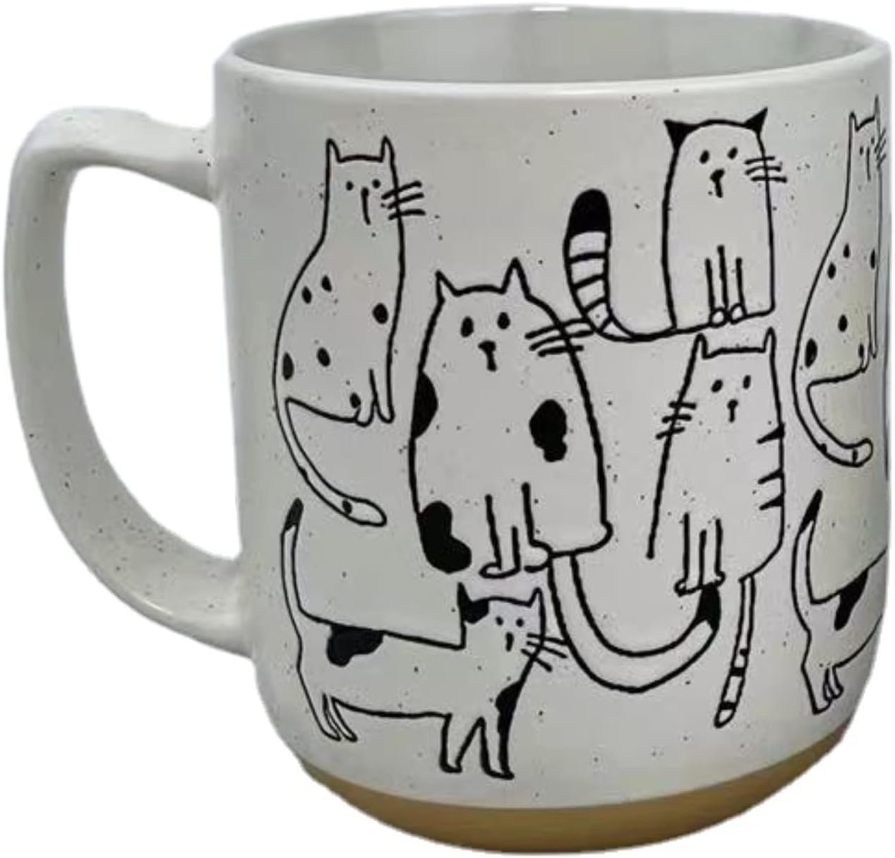 Amazon.com: Heardbeli White-Grey Cartoon Cats Ceramic Mug with Handle ...