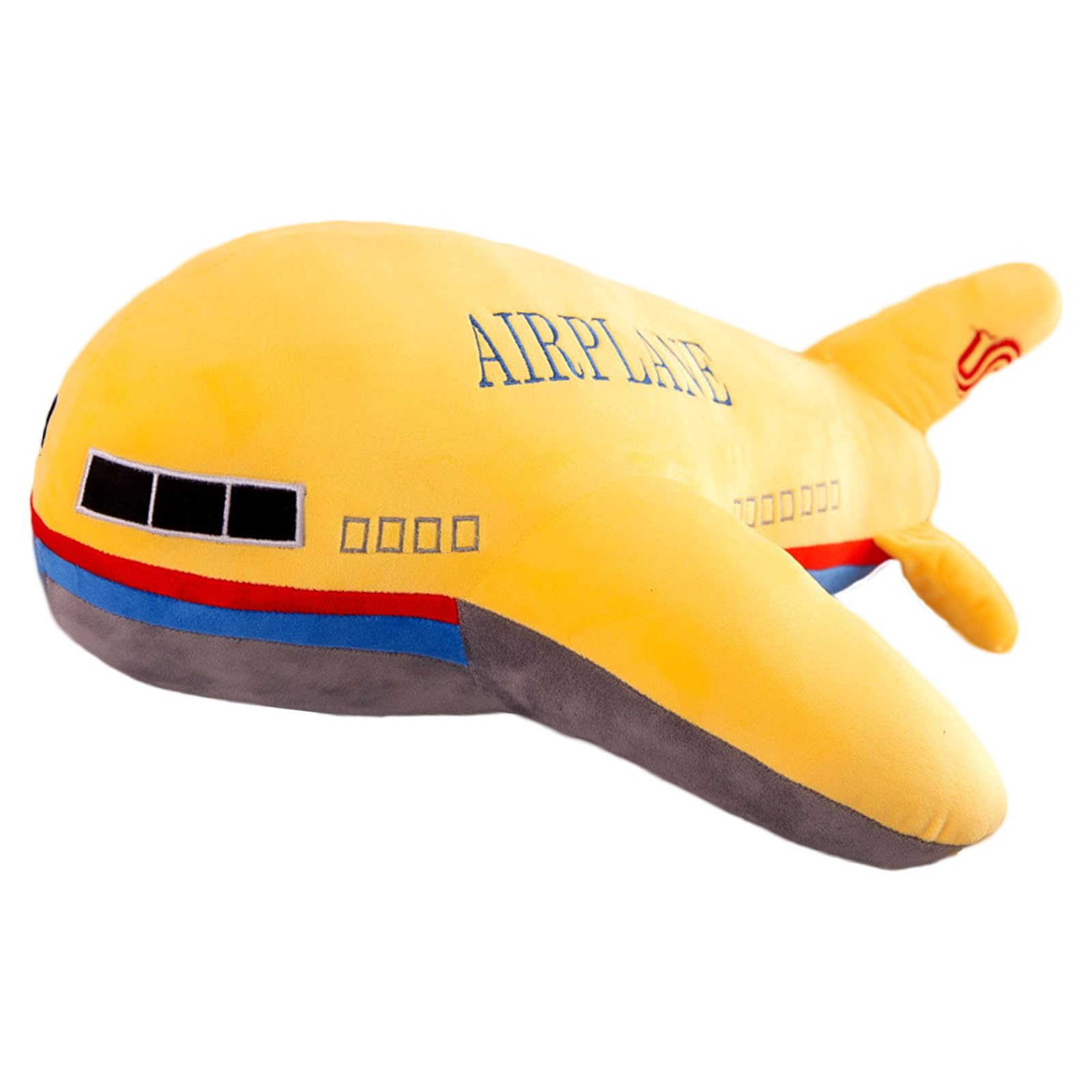 Amazon.com: zhidiloveyou 15.7" Airplane Plush Yellow Stuffed Plane Toy ...