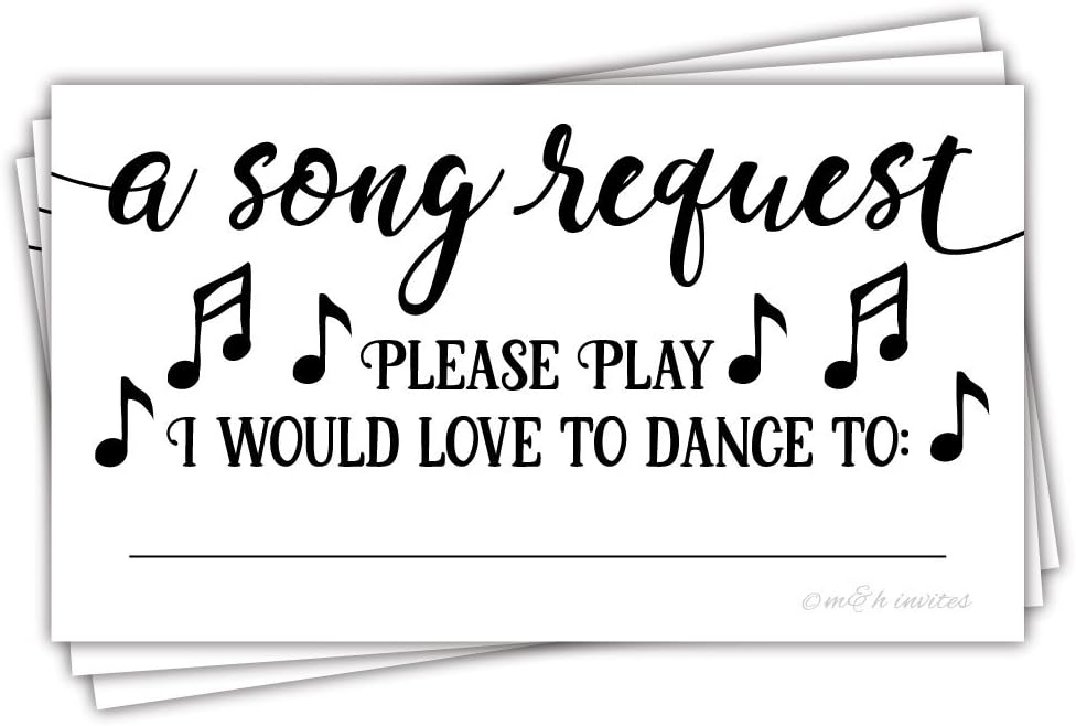 Amazon.com: 50 Song Request Cards - Party Music DJ Suggestion Cards ...