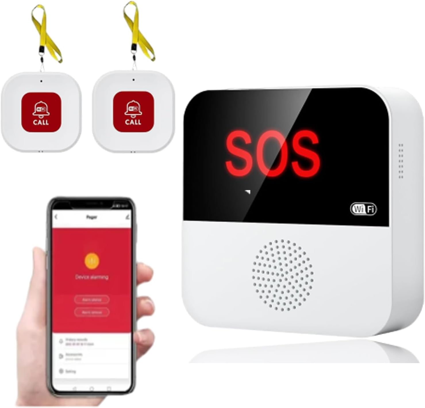 Amazon.com: Medical Alert Panic Button- WiFi - NO Monthly Fee - Alert ...