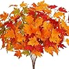 Amazon.com: NUBATO 6PCS Fall Maple Leaves Stems Branches Decor, 25.5 ...